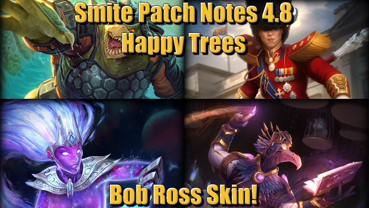 SMITE: Patch Notes 4.8 - Happy Trees - Bob Ross Skin! - YouTube