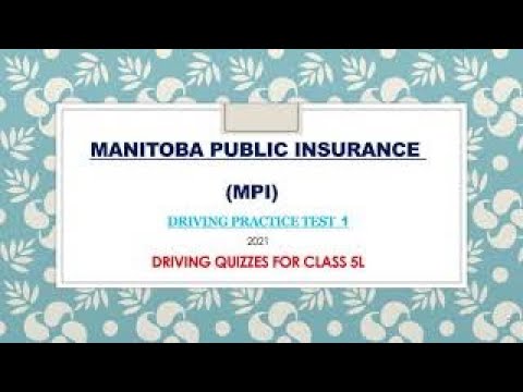 Manitoba Public Insurance(MPI)Driving Practice Test 1 2021/Driving ...