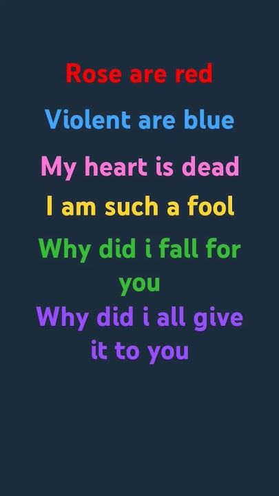 Rose are red - YouTube