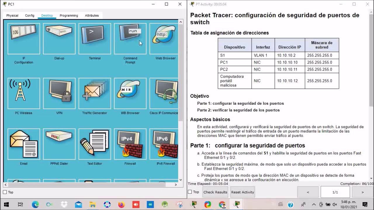 5 2 2 7 Packet Tracer Configuring Switch Port Security Español
