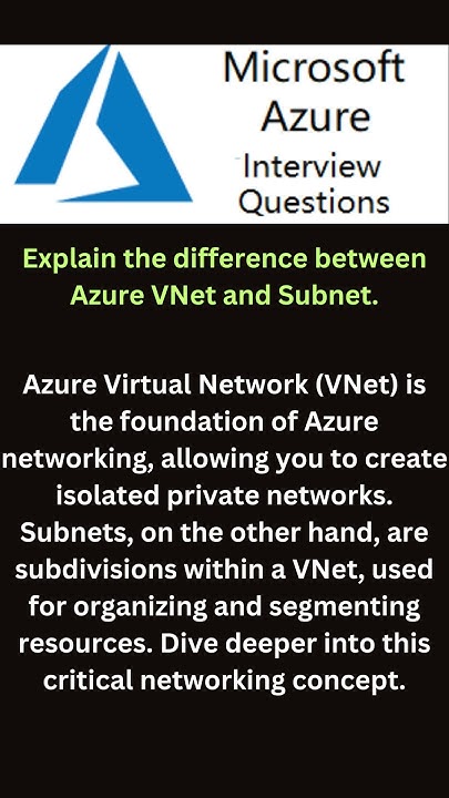 Azure Interview Question Azure VNet vs Subnet Unraveling the Mystery #shorts - YouTube