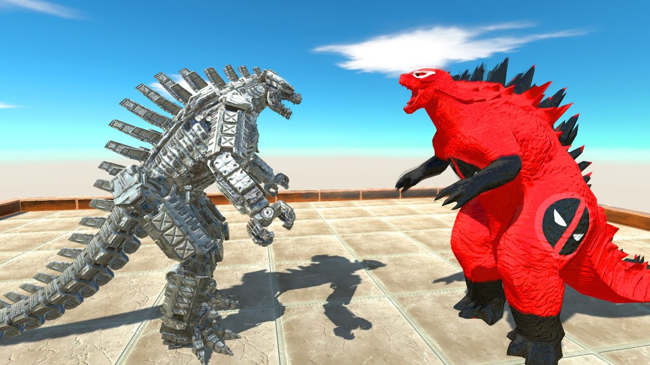New Deadpool Godzilla 2014 Vs Team Mecha Godzilla 2021 Death run ...