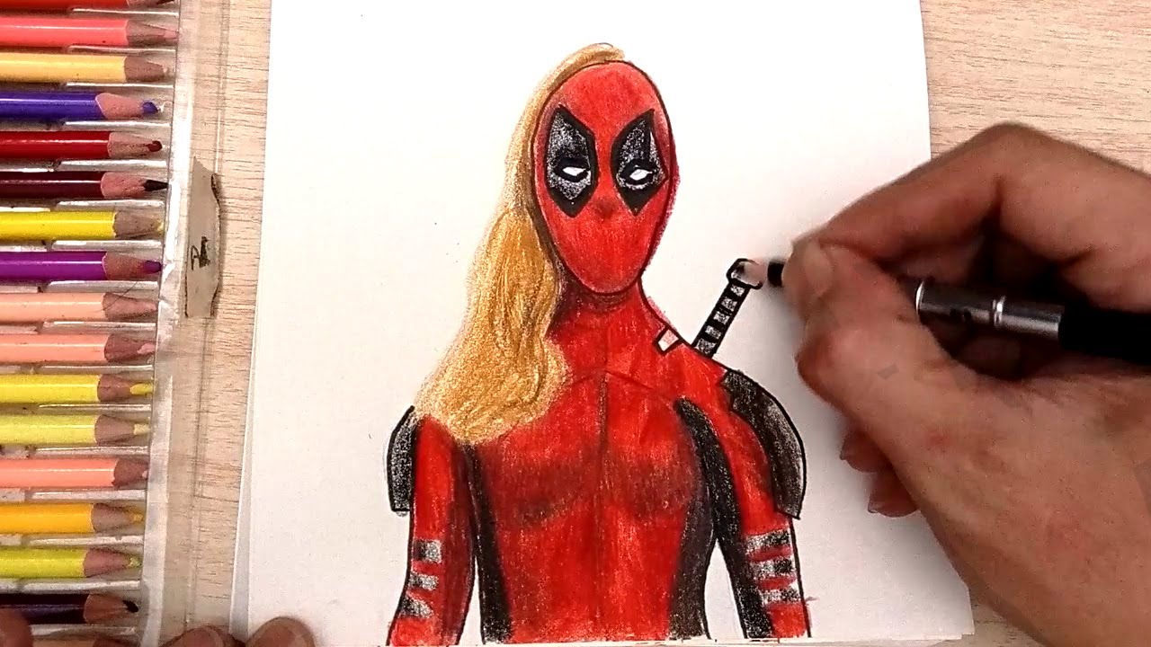 Cartoon Drawing Ladypool from deathpool - YouTube