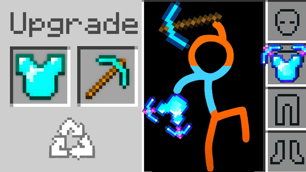 Stickman vs Minecraft Stick Figure ⚡ CURSED STICKMAN INVENTORY ...