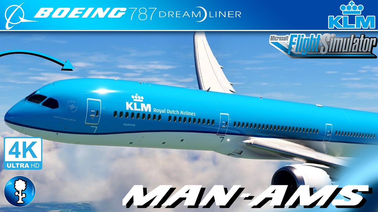 LIVE KLM Boeing 787-10 Manchester Airport - Amsterdam FULL FLIGHT ...