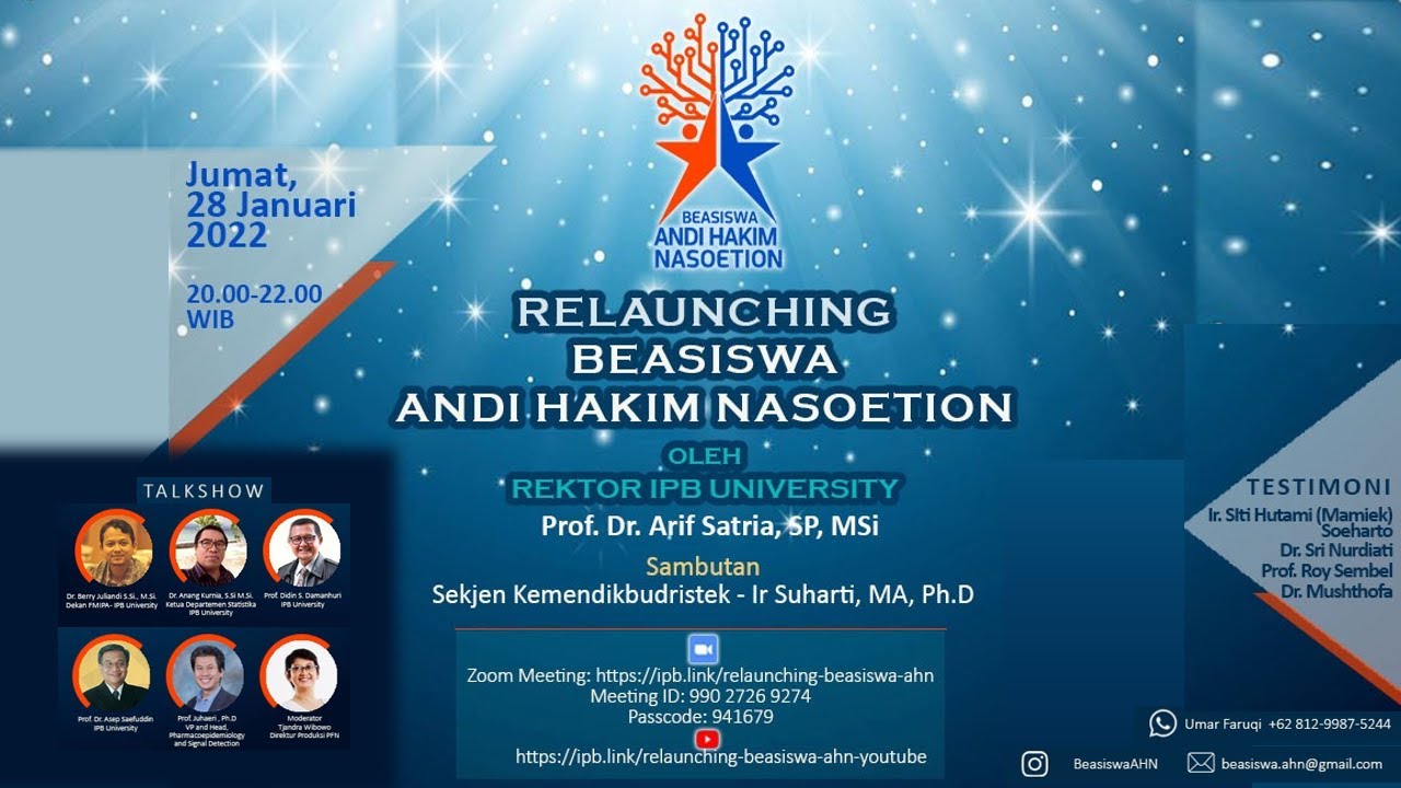 Re-Launching Beasiswa Andi Hakim Nasoetion - YouTube