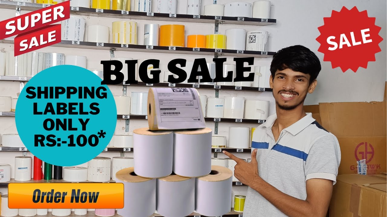 Barcode Shipping Labels Sales only Rs:-100*,Billing rolls ,pos rolls ...