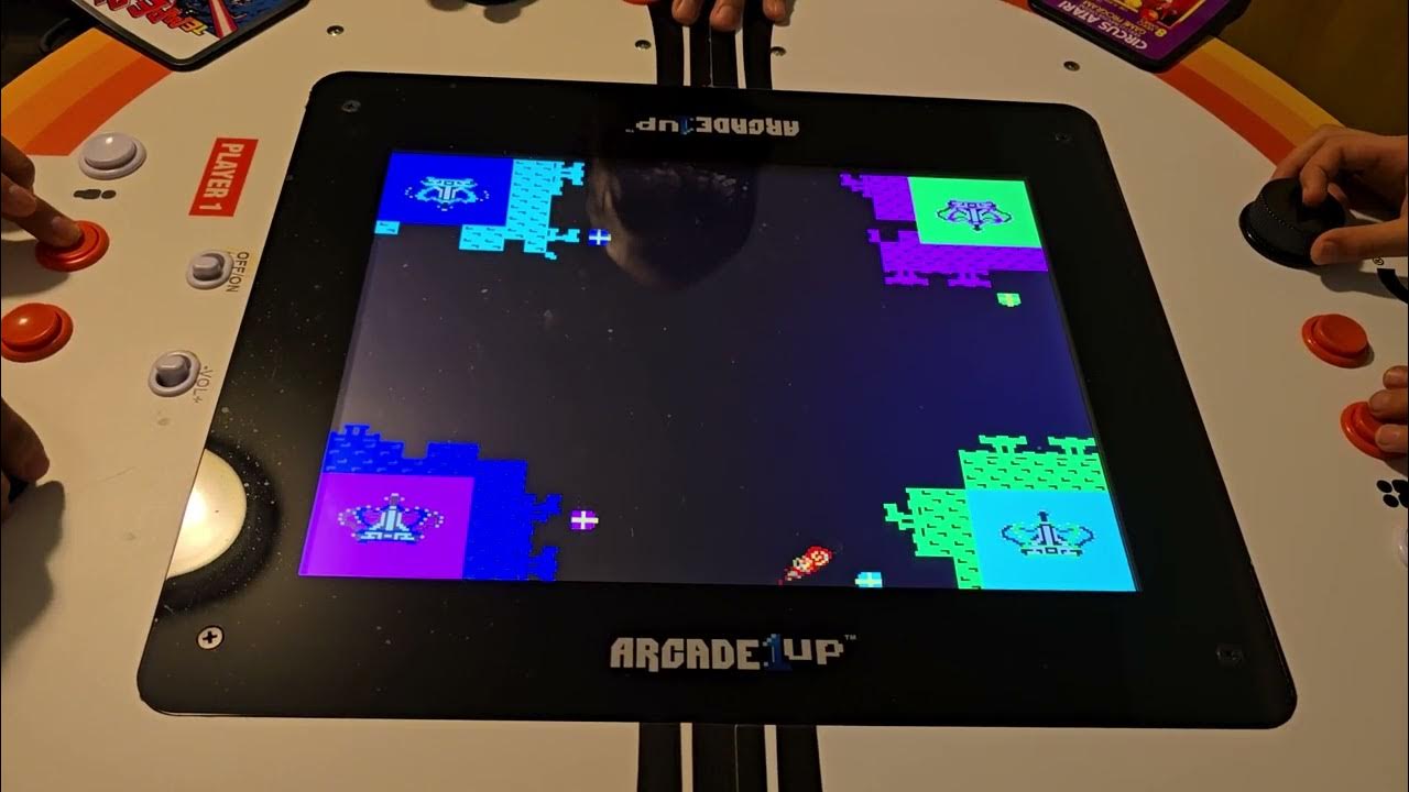 Four player Warlords on Arcade1Up Pong pub table - YouTube