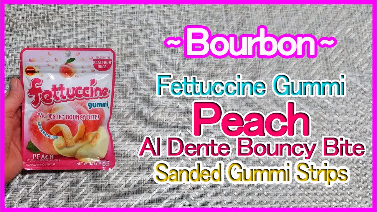 Bourbon Fettuccine Gummi Peach Al Dente Bouncy Bite Sour-Sanded Gummi ...