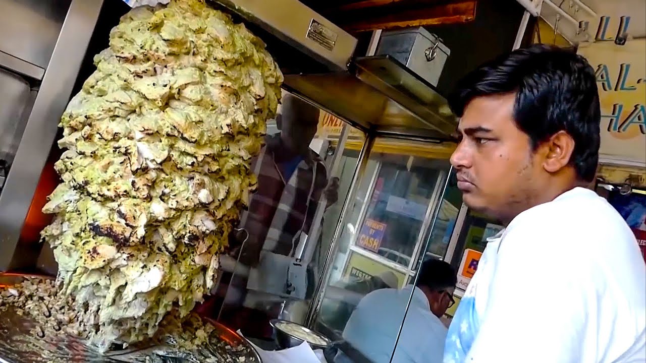 Biggest CHICKEN SHAWARMA ROLL Making | World's Famous Chicken Recipe ...