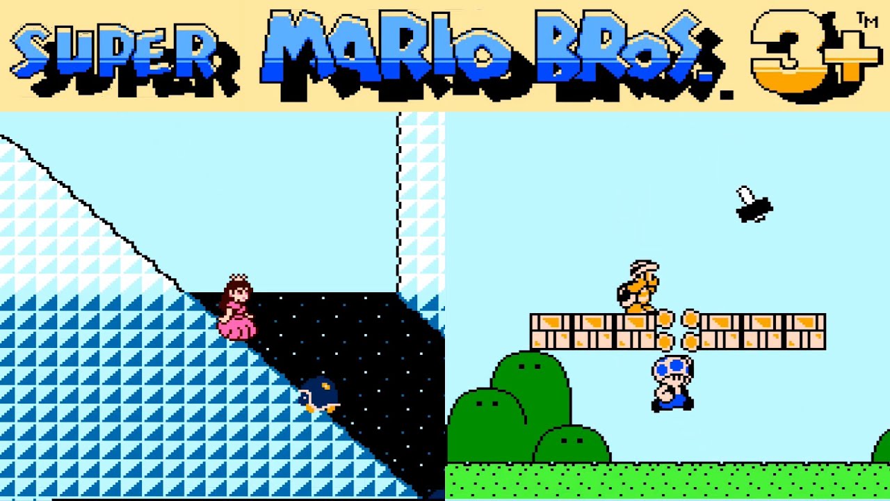 Super Mario Bros. 3+ (SMB3 Hack) 2-Player Co-op: World 1 - YouTube