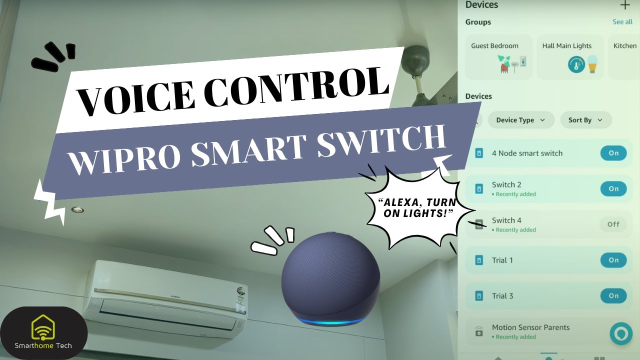 Wipro smart switch pairing with Alexa | Control Lights with Voice ...