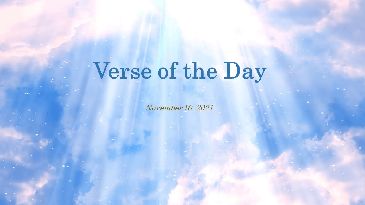 Bible Verse of the Day - November 10, 2021 - YouTube