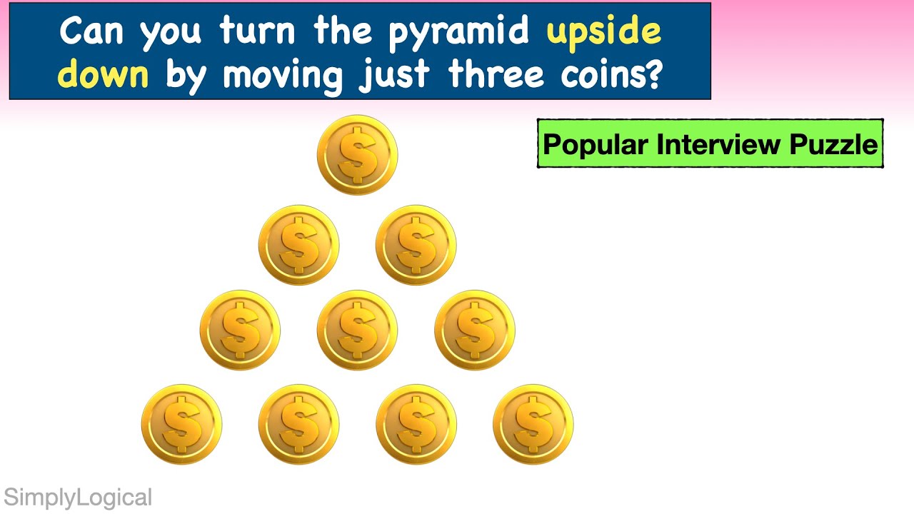 Can you turn the pyramid upside down by moving just three coins ...