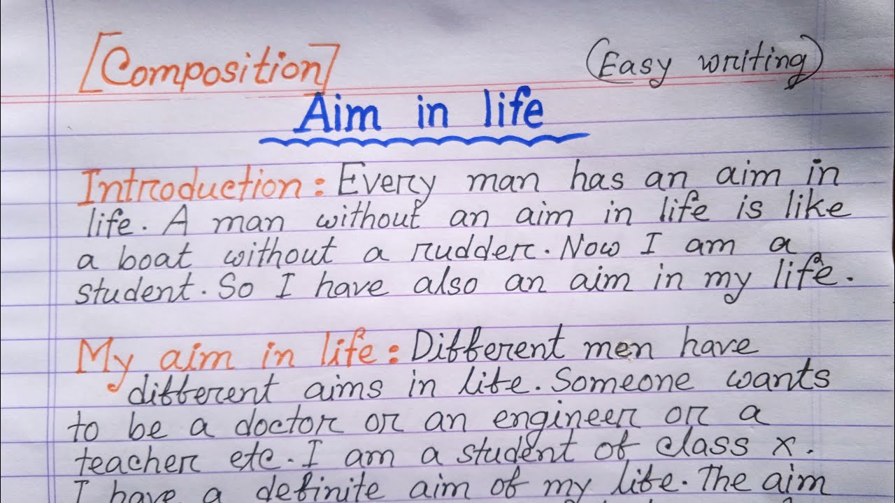 " Aim in life " (composition) easy writing for everyone || My future ...