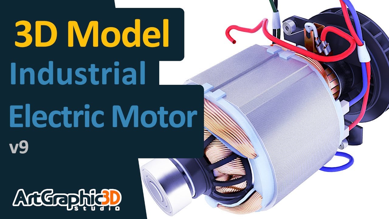 Professional Electric Motor 3D Model For Industrial Tool 3D Models ...