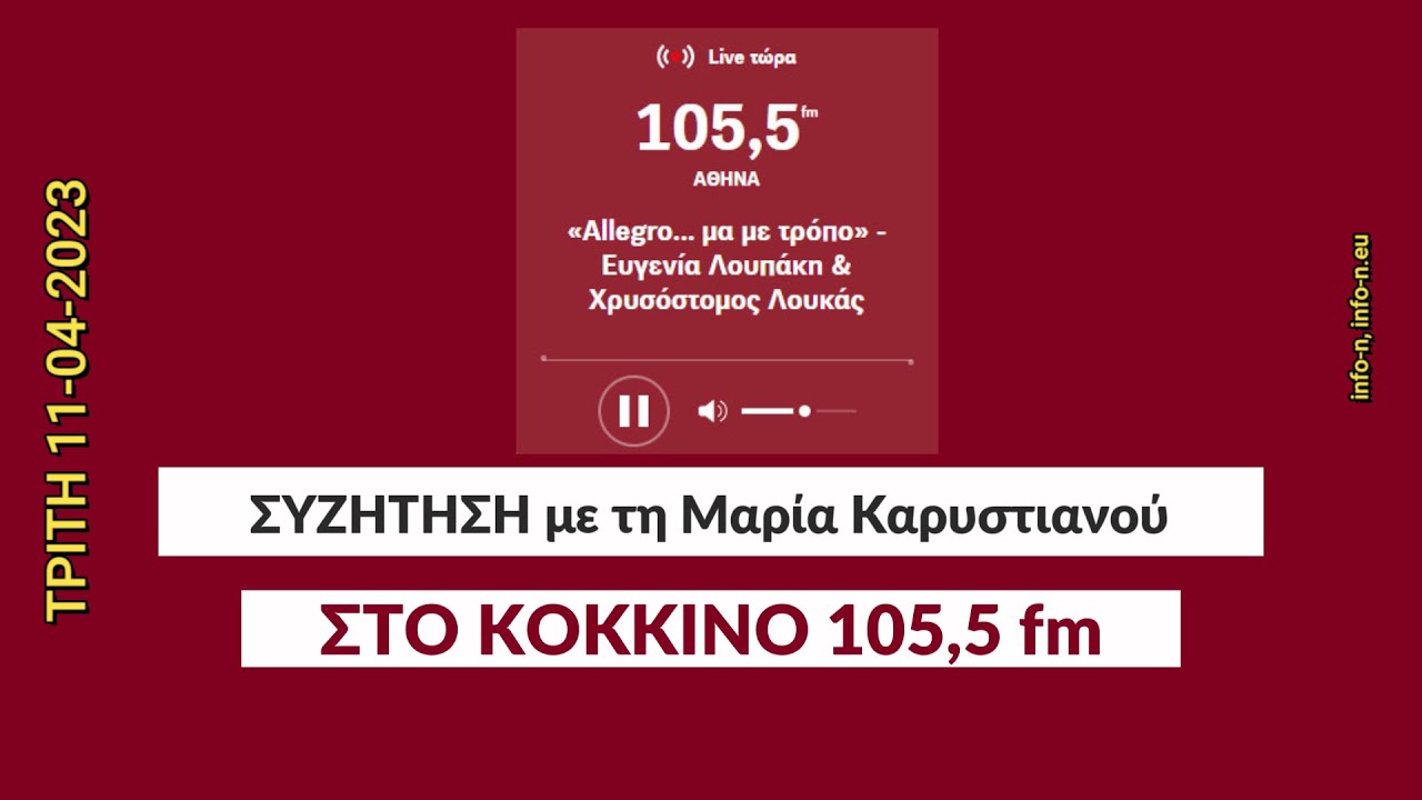 Συζήτηση με Μαρία Καρυστιανού ΣΤΟ ΚΟΚΚΙΝΟ 105,5 fm,μητέρα θύματος του ...
