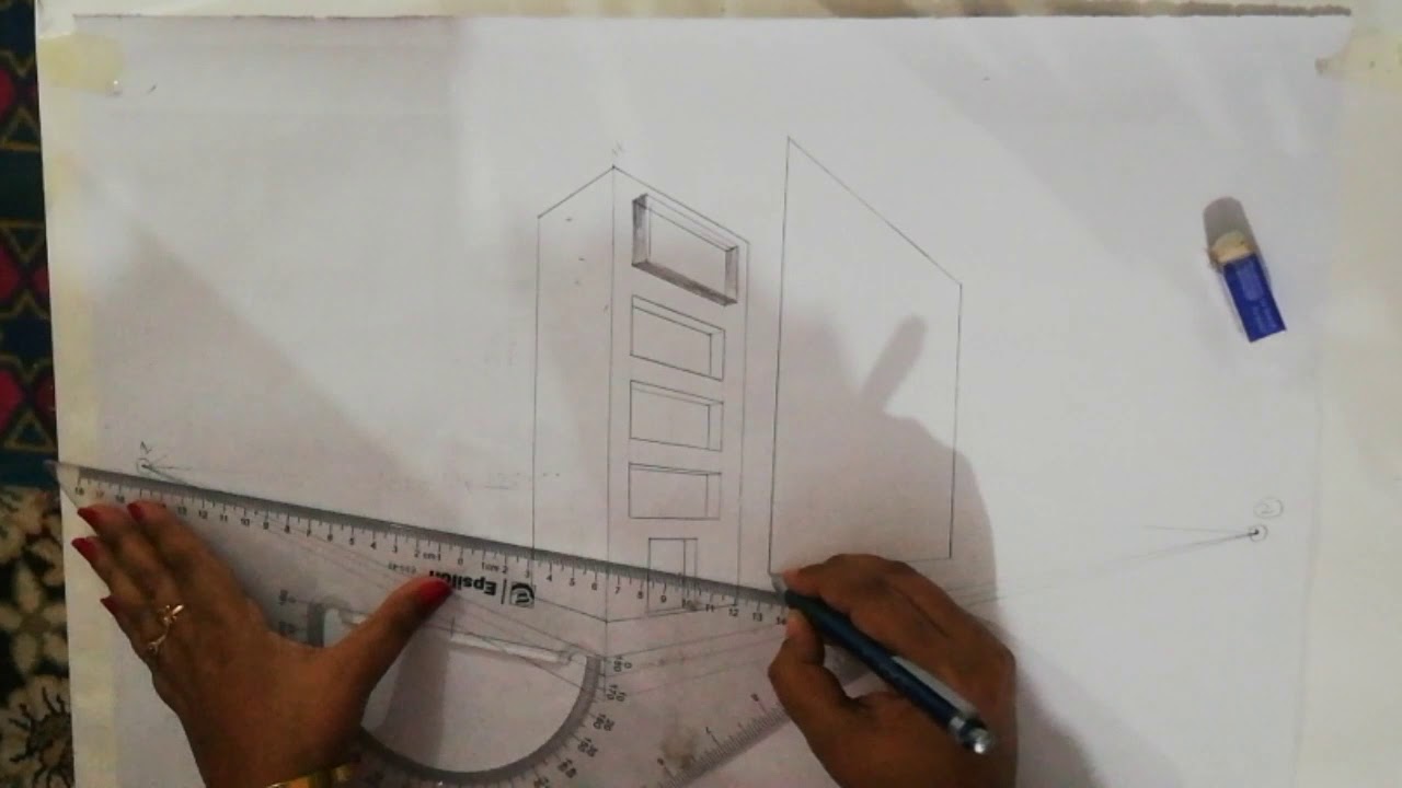 2 point perspective, cityscape, human eye view - YouTube