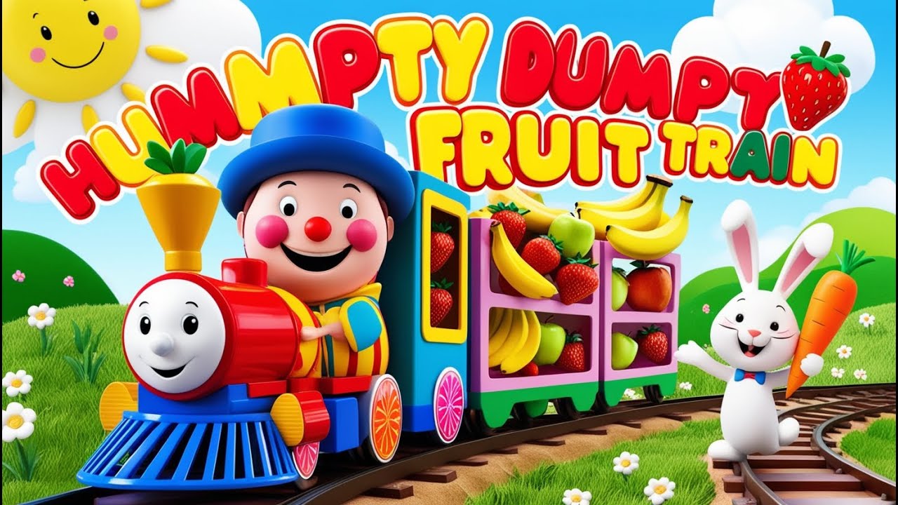 Humpty Dumpty's Fruit Train Adventure | Fun 3D Nursery Rhyme with ...