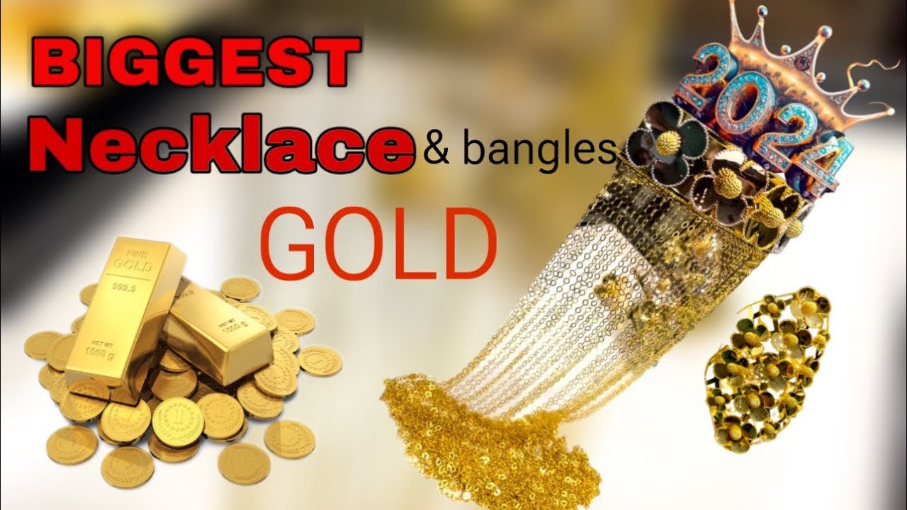 The Longest and Most Expensive Gold Necklace || Beautiful gold bangles ...