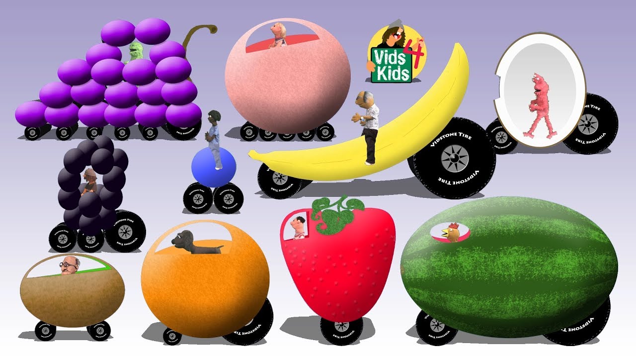 Fruit Cars - Learn Fruits With Words and Funny Vehicles - YouTube