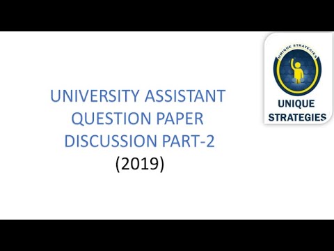 UNIVERSITY ASSISTANT QUESTION PAPER DISCUSSION PART-2 - YouTube