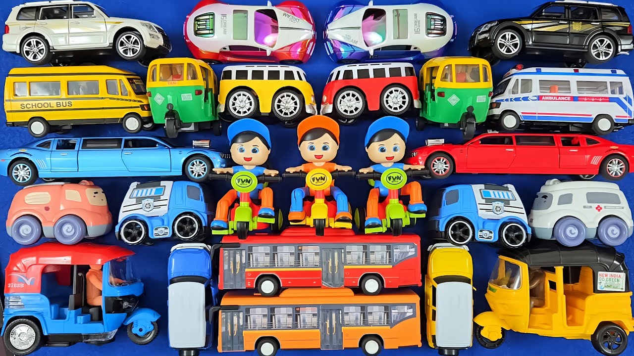 Epic Toy Car Collection: School Buses, Ambulances, Limousines & Police ...