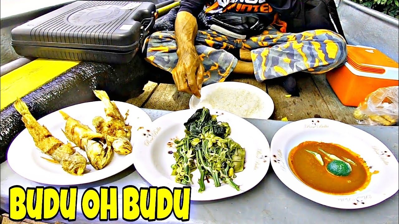 Celor pucuk ubi dan pucuk beko cicah budu..dua PERIUK mereka makan nasi ...