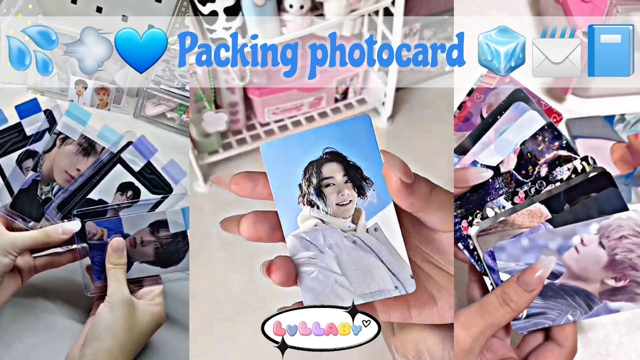 💦🧊🚿📘~ asmr packing photocard kpop | tiktok compilation || lvllaby♡☁ ッ ...