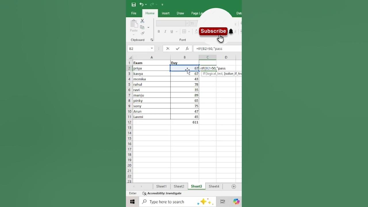💡 Excel IF Function Explained in 30 Seconds! #excelshortcuts #excel #exceltips - YouTube