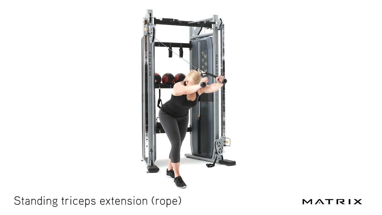 Standing Triceps Extension (rope) Exercises | Versa Functional Trainer ...