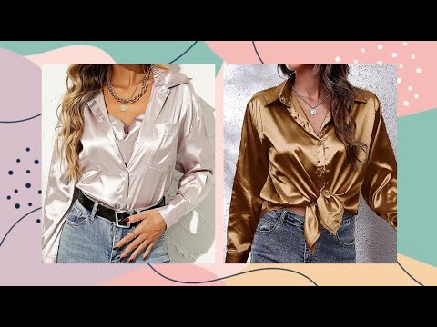 very impressive and demanding Satin Silk blouse designs business woman 2022 || Satin Blouses Designs