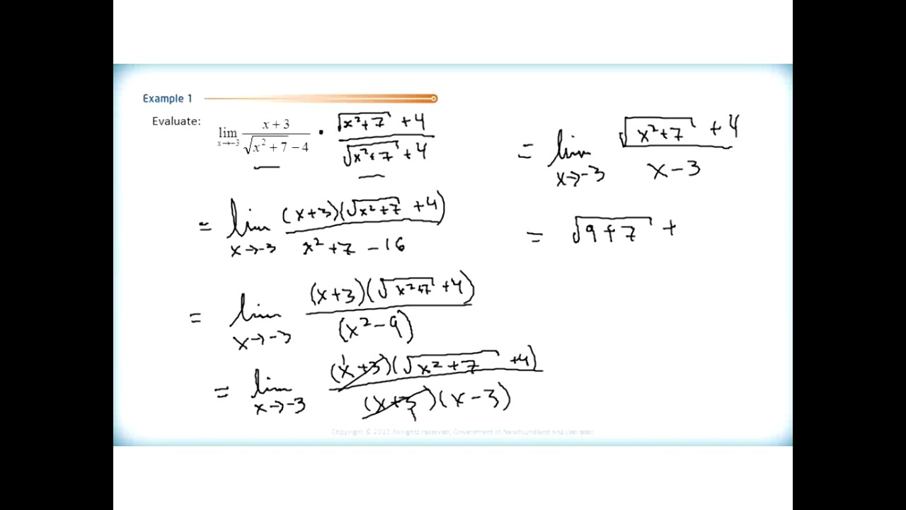 MA3208 U2 2 3 Evaluating Limits with Radicals - YouTube
