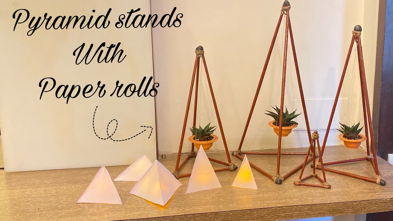 DIY Home Decor Ideas -How to make Pyramid Stands from paper rolls (Part ...