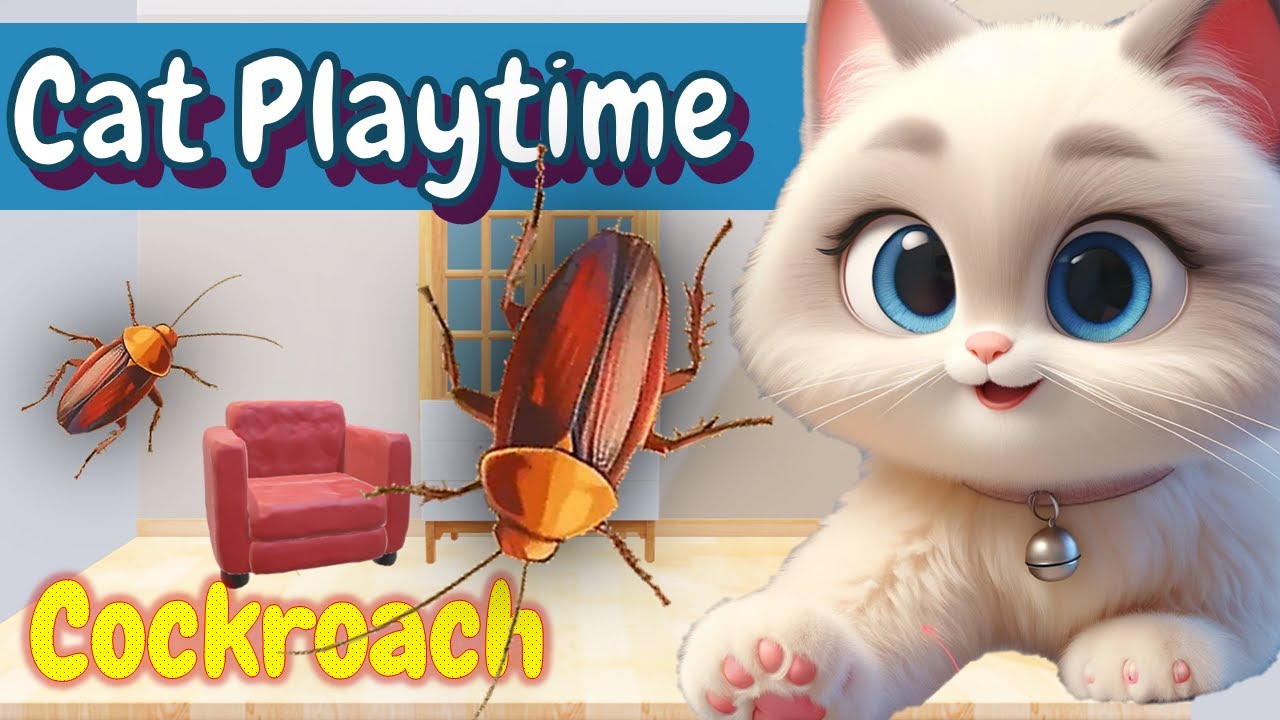 Cat Game - Cockroach on Screen | Can your cat outsmart this sneaky Cockroach ? | #catvideos # ...