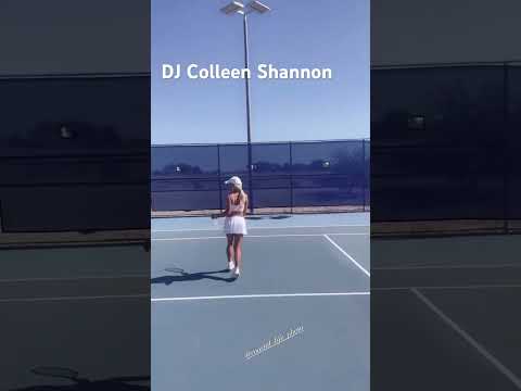 DJ Colleen Shannon Plays tennis at her shoe commercial photo shoot