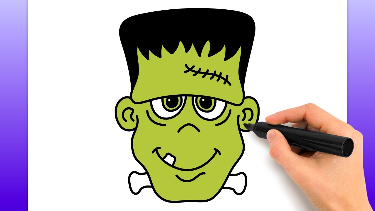 Cómo Dibujar A Frankenstein | Fácil Tutorial De Dibujo Paso A Paso ...
