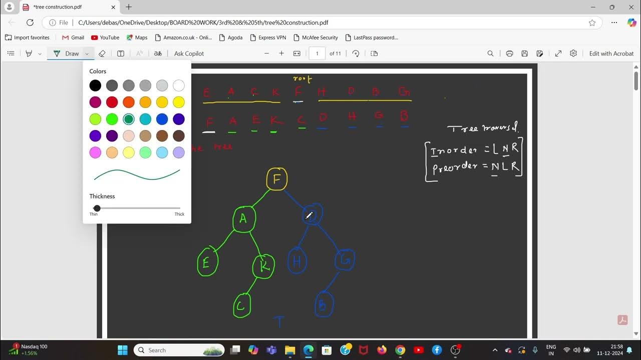 Construct a binary tree from inorder and preorder in Bengali|Tree|Data structure|Bengali ...