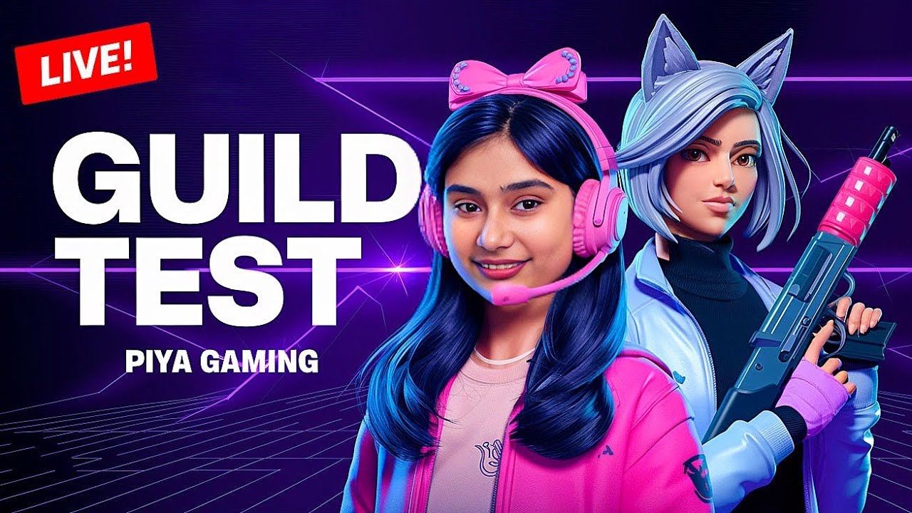GUILD TEST LIVE🔴 WITH PIYA GAMING ♥️ FREE FIRE INDIA || GARENA FREE ...