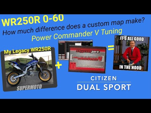 Legacy WR250R Supermoto - Power Commander V tuning - YouTube