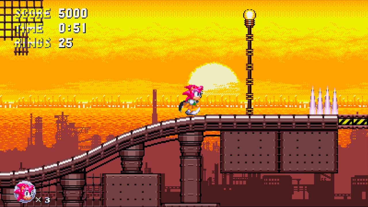 Sonic Triple Trouble "16-Bit": Sunset Park Zone Act 1 (Amy) [4K] - YouTube