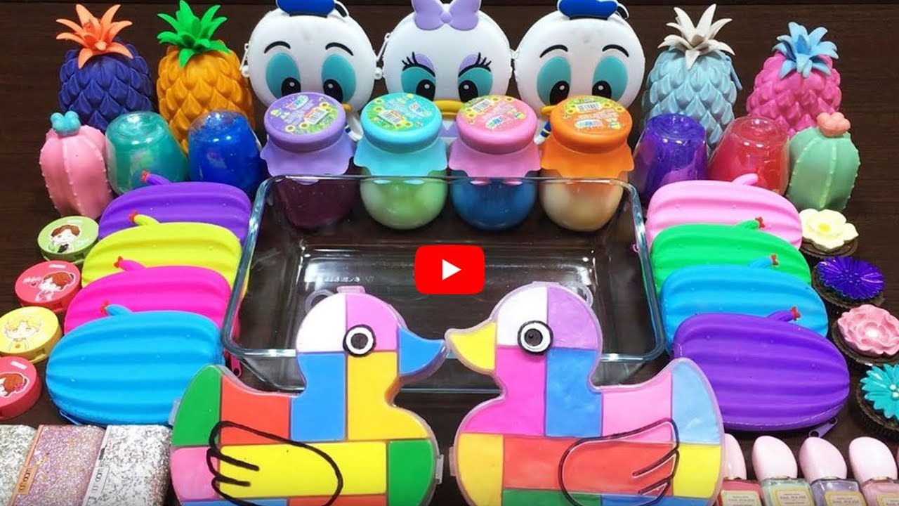 Mixing Makeup and Clay into Store Bought Slime ASM- Satisfying Slime ...