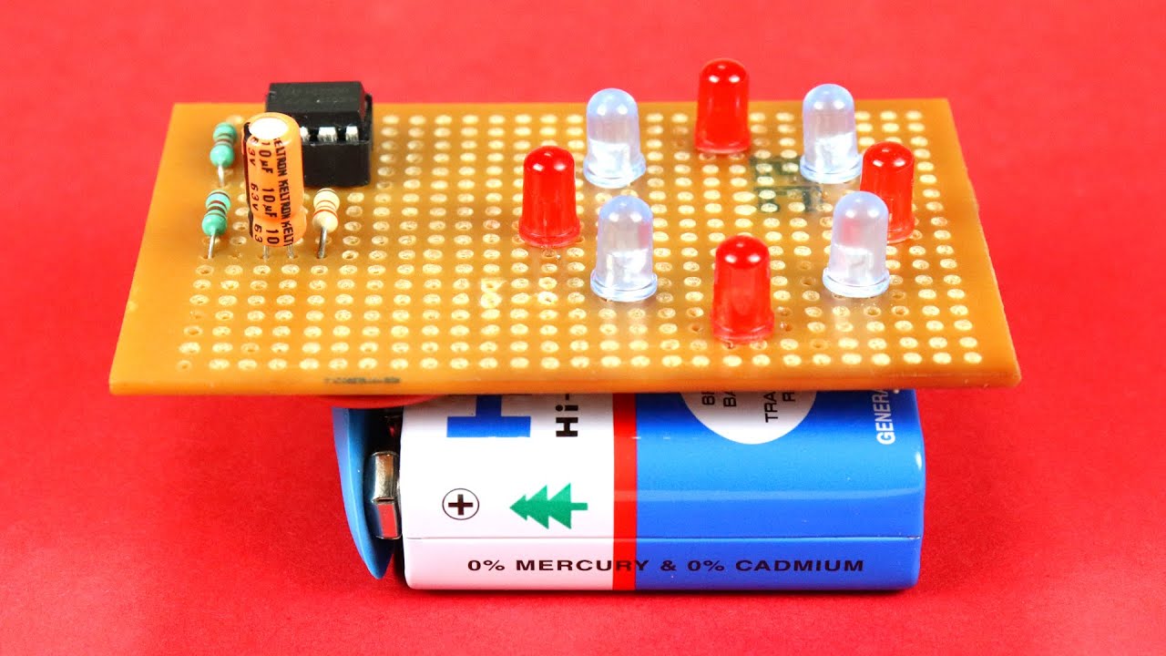 DIY Simple LED Chaser with 555 Timer IC | Simple Electronic Circuit ...