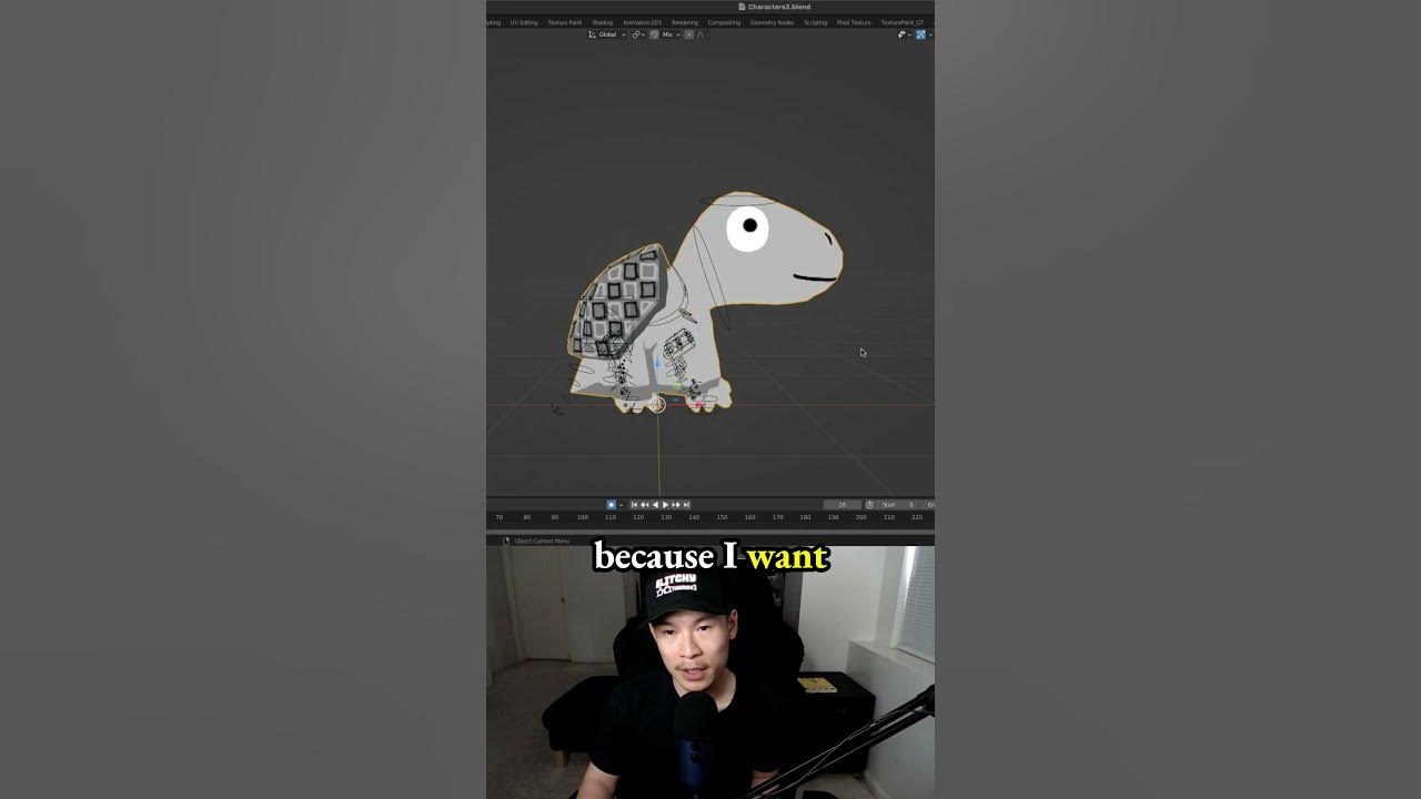 Character Outline Explanation - making a 3d game character in Blender - 3.4: Dino Turtle - YouTube