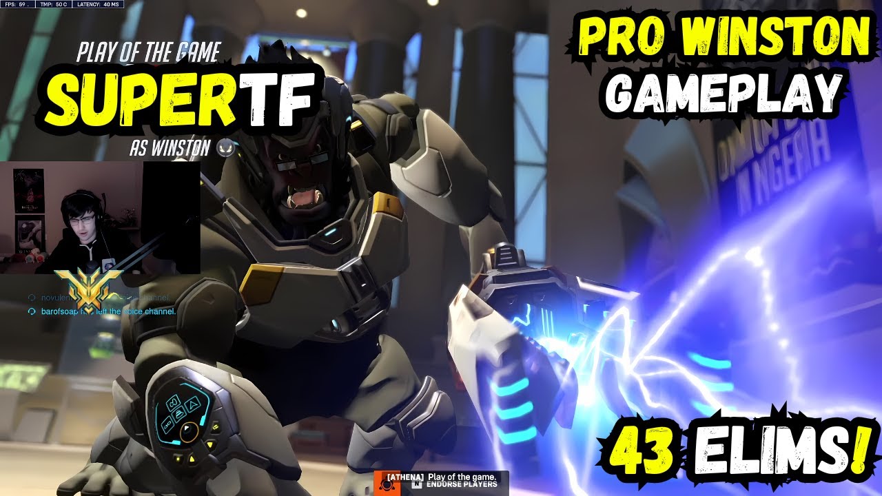 43 ELIMS! SuperTF INSANE WINSTON TOP 500 GAMEPLAY Overwatch 2 Season 13 ...
