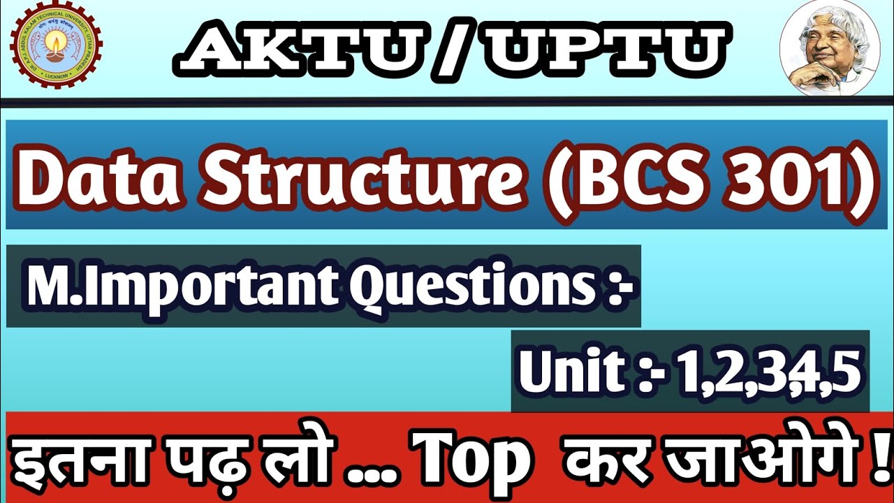 Data Structure (BCS 301) Important questions Aktu | Aktu DS important ...