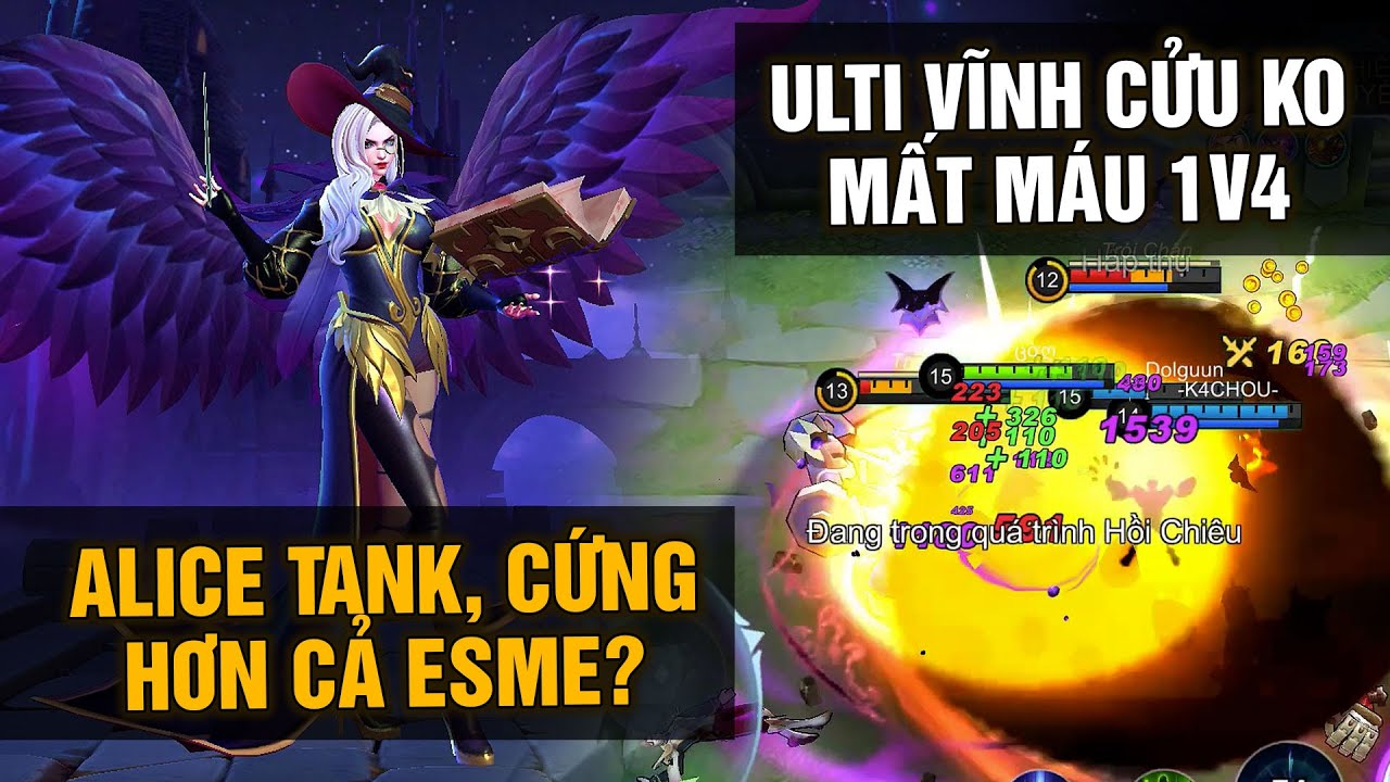 MLBB | ALICE BẬT ULTI VĨNH CỬU? Tank Cứng Hơn Esmeralda? 1v4 Ko Mất Máu ...