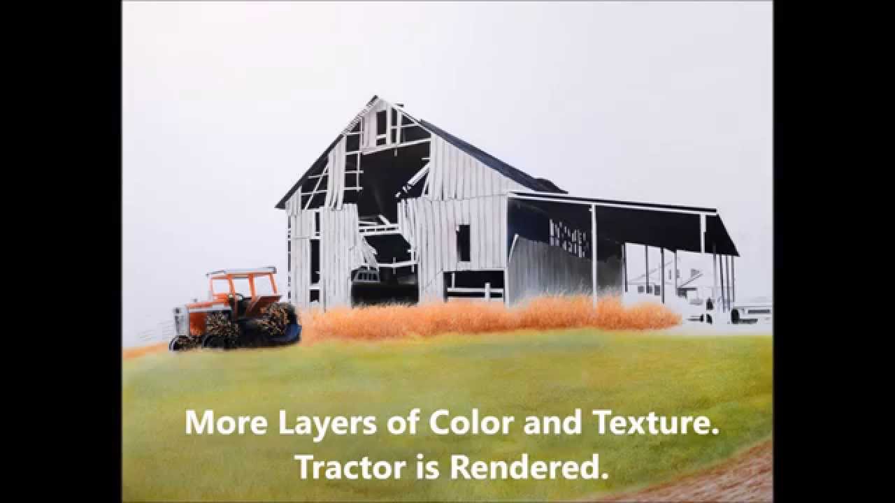 Step By Step Old Barn Painting - YouTube