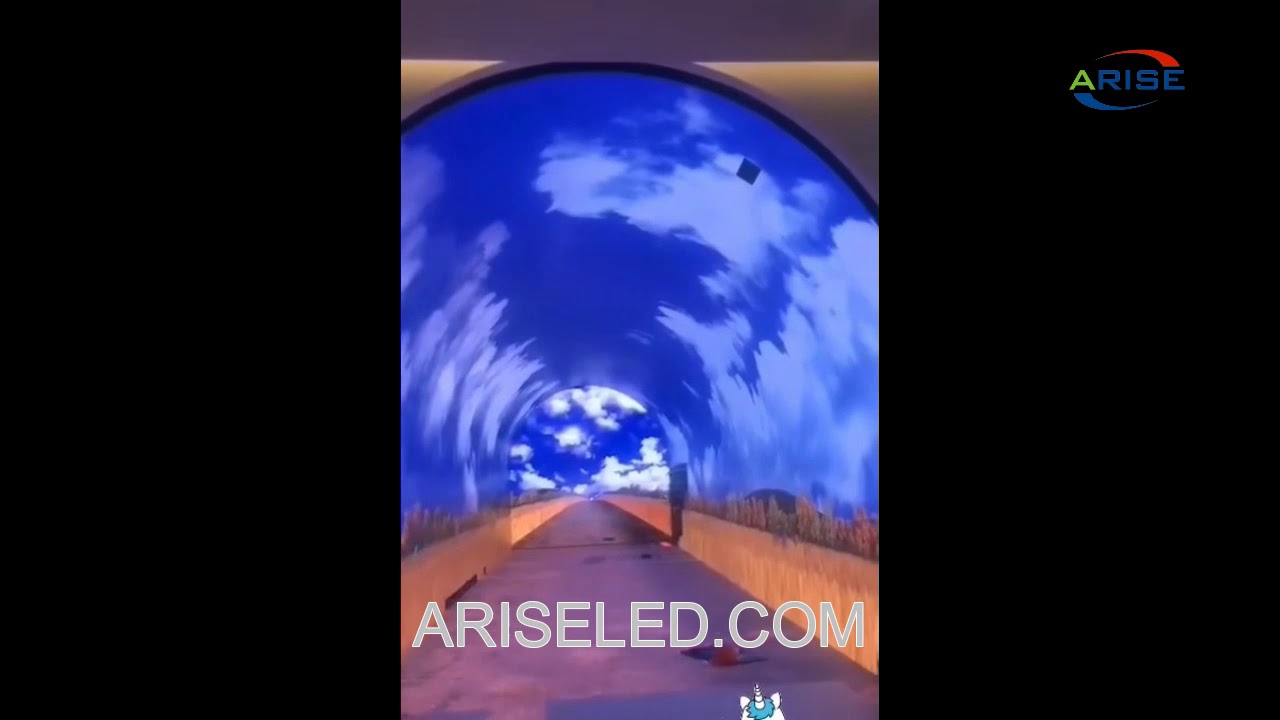 Fashion design time tunnel corridor LED display, interactive induction ...