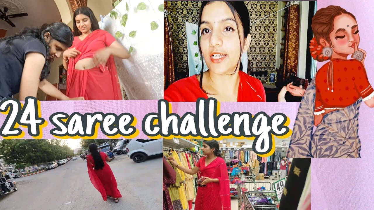I wore a SAREE for 24 HOURS (FunnyPublic Reactions) 🥻🥻 - YouTube